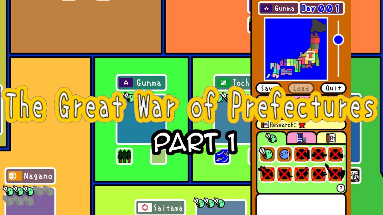 The Great War of Prefectures (Flash Game) - Part 1 - YouTube