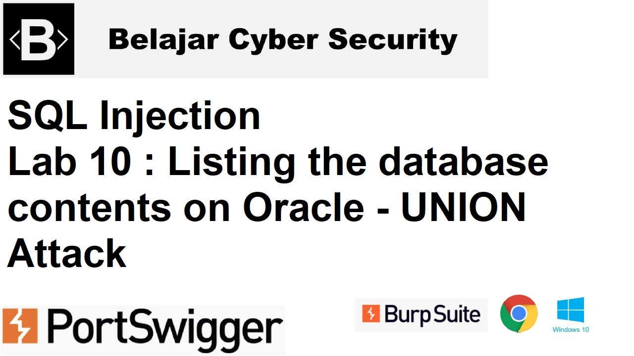 SQL Injection Lab 10 : Listing the database contents on Oracle - UNION ...