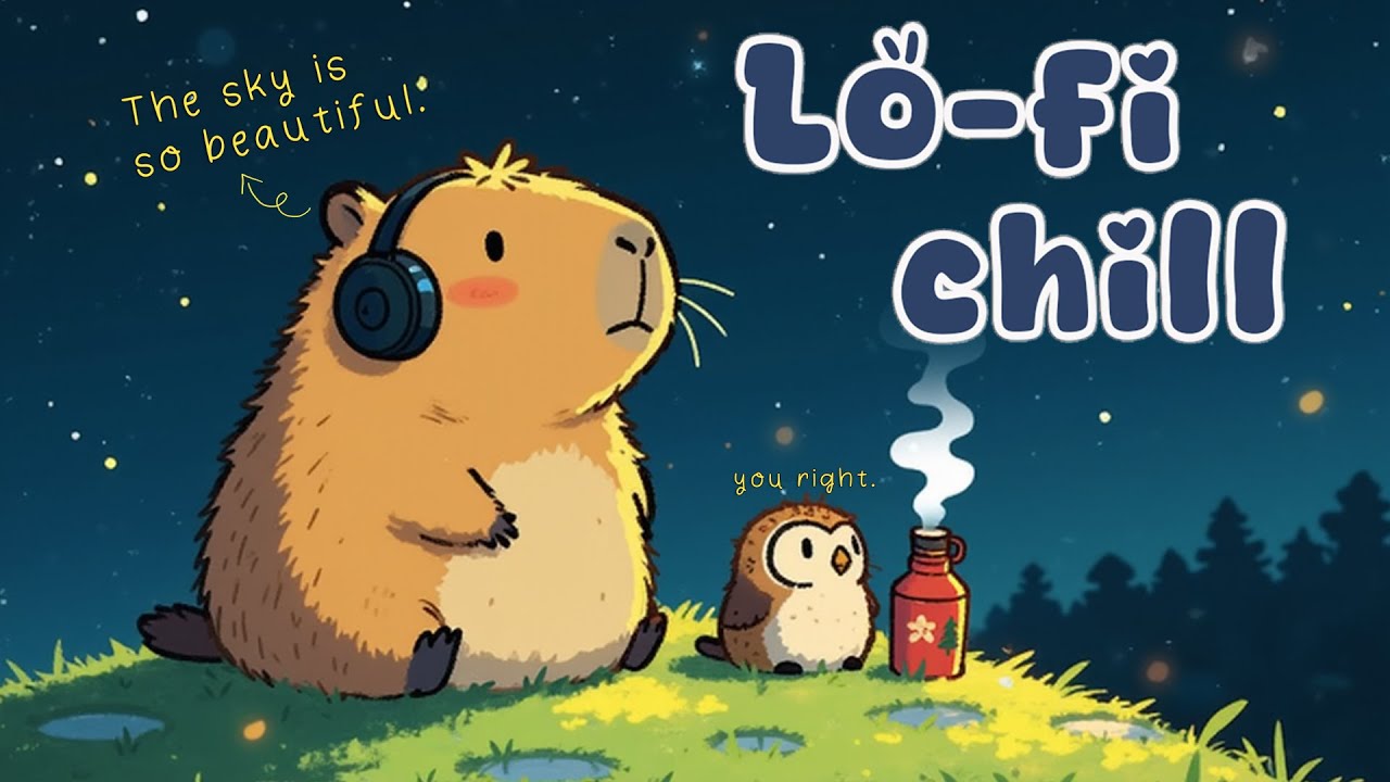 Lofi Chill Night with Capybara and Friend Under the Starry Sky - YouTube