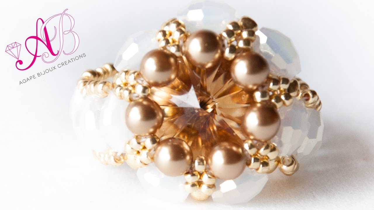 DIY Tutorial Modulo Aurum per orecchini e anello con perline - YouTube