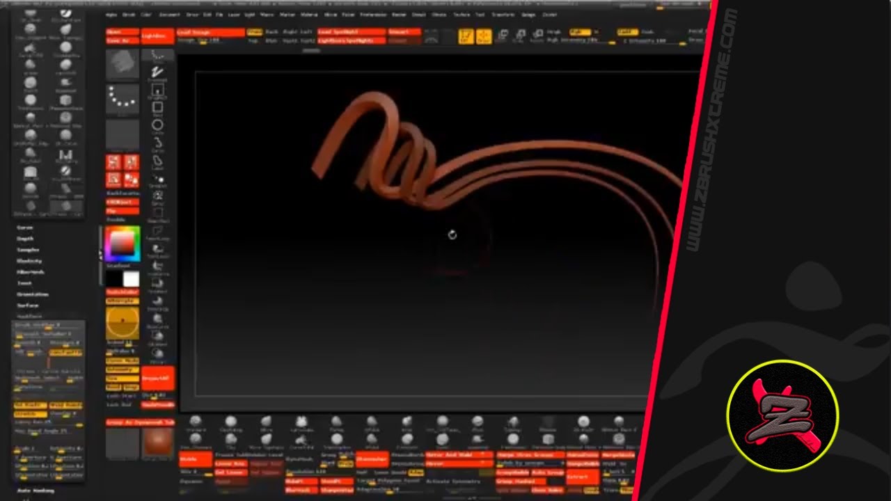 ZBrush Tutorial | Configurar Curve Mode y Tri Parts IMM ON - YouTube