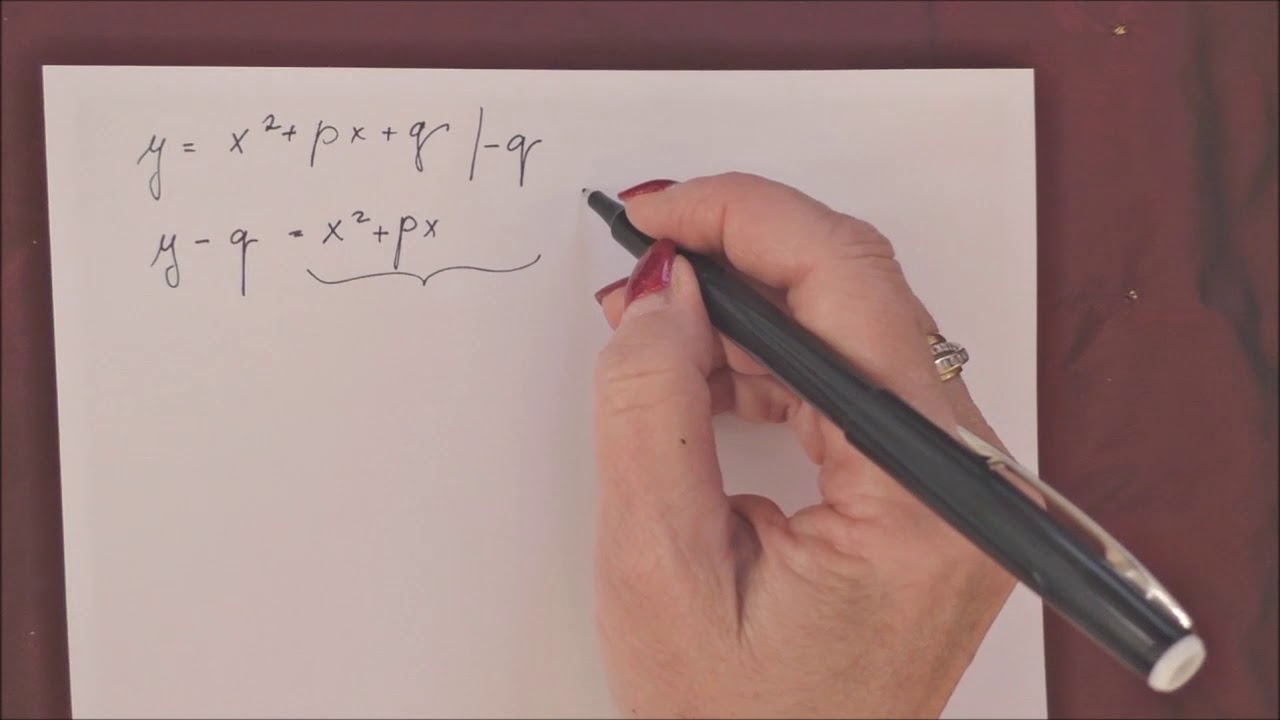Herleitung der Formel für den Scheitelpunkt - YouTube