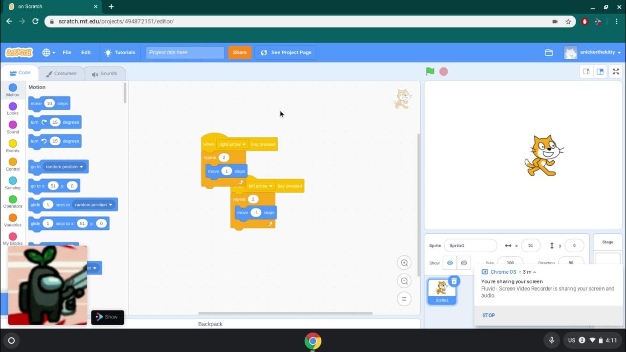 scratch tutorial how to make your character move smoothly - YouTube