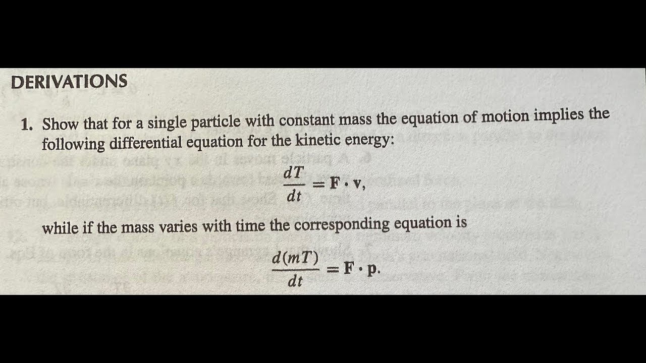 Classical Mechanics, Goldstein, Chapter 1 Problem 1 - YouTube