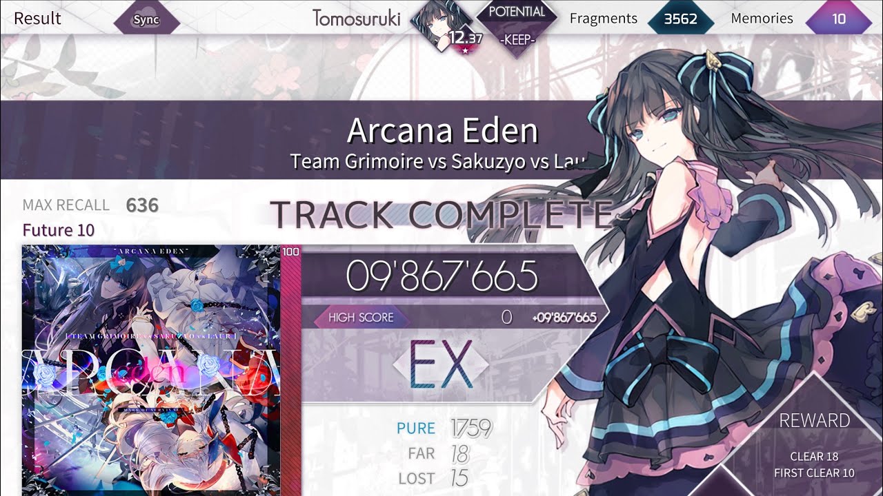 Arcaea 4.0 Arcana Eden (FTR 10) EX First Try - YouTube