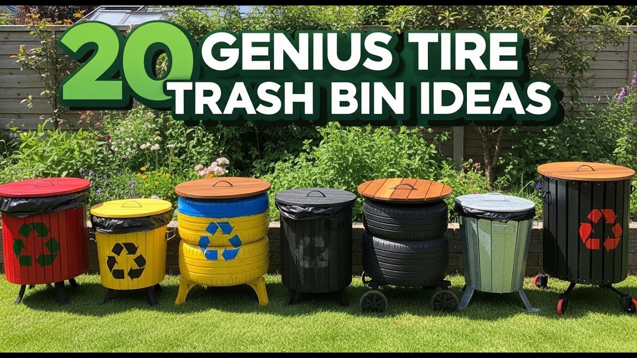 Creative DIY Tire Trash Bin | Smart Recycling Idea from Old Tires - YouTube