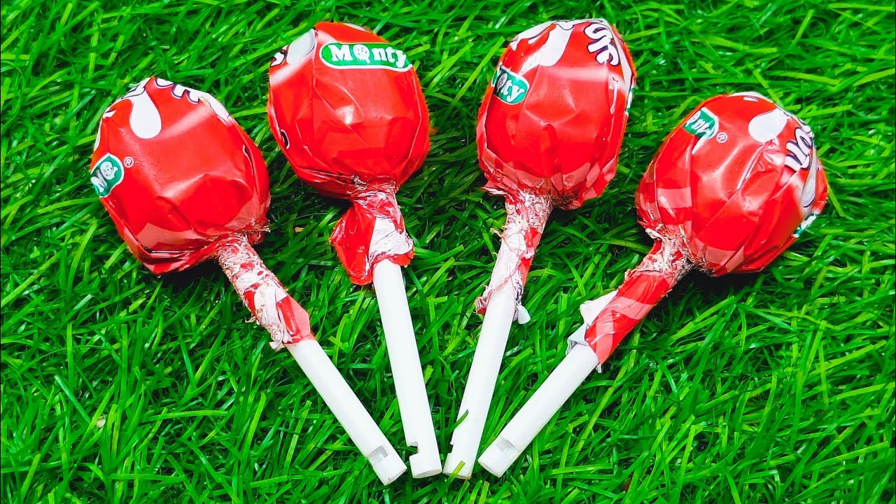 4 Piece Red Candy Lollipop Unpacking ASMR Video - YouTube