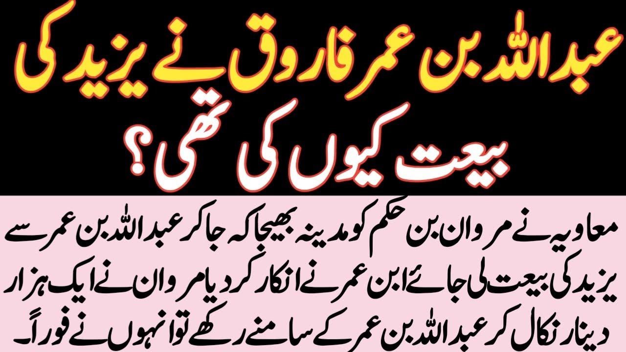 ABDULLAH BIN UMAR Ne YAZEED Ki Bait Kyu Ki |Abdullah Bin Umar Ko Kis Ne Shaheed Kiya | NABVI ...