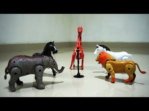 Mengenal Nama hewan dan suara Gajah, Singa, Kuda, Jerapah -  Mainan hewan bisa jalan