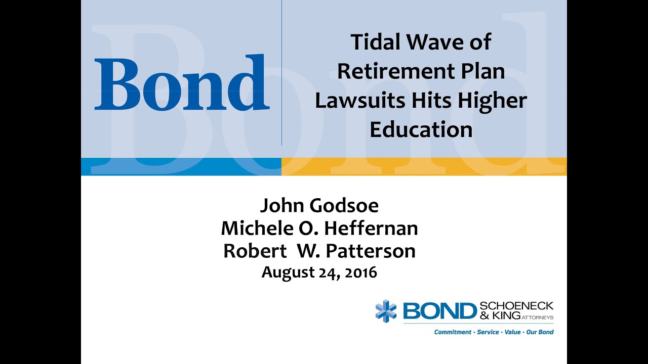 Tidal Wave of Retirement Plan Lawsuits Hits Higher Education - YouTube