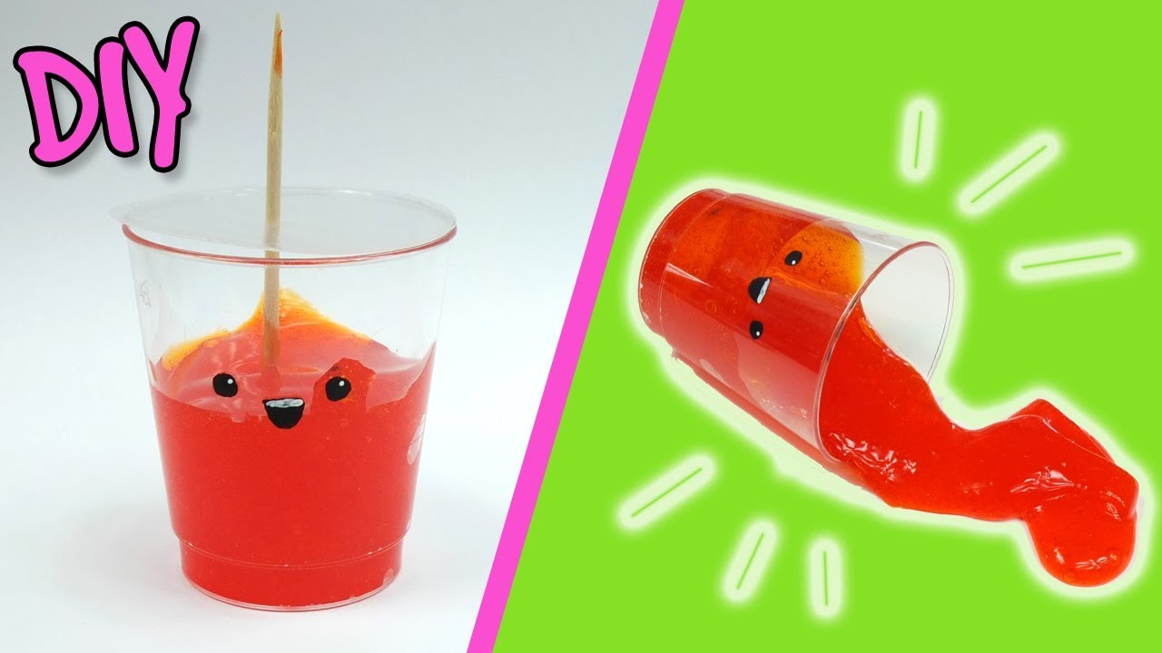 Orange Juice Slime / How to make slime easy recipe / Cute kawaii slime ...