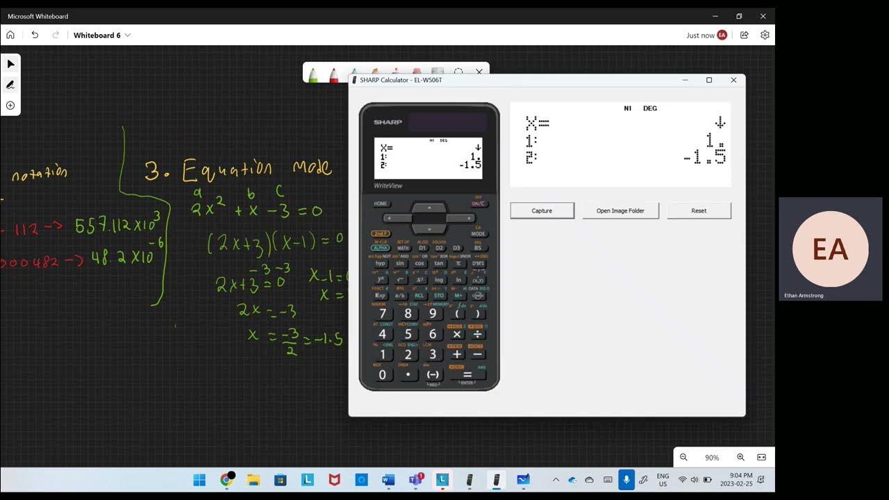 Useful Calculator Tricks Sharp Writeview: Table function, Quadratic ...