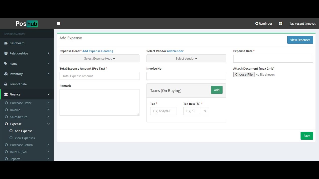 Expense Management in POS Hub | Easily Track Your Business Expenses - A ...