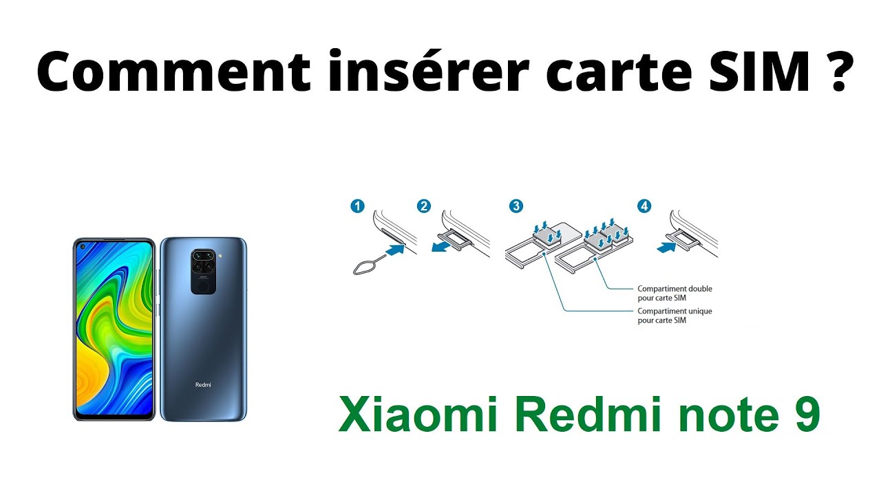 Comment insérer carte SIM dans Xiaomi Redmi Note 9 ? - YouTube