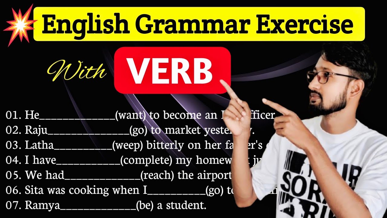 English Grammar Exercise-Verbs || Grammar Practice with Tense ...