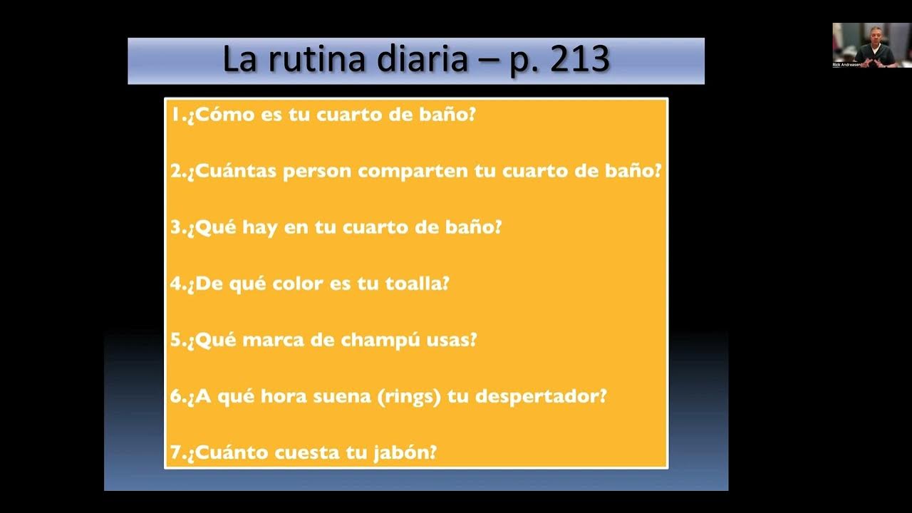 Español 1101-05 Lección 7:0: La rutina diaria - vocabulario - YouTube