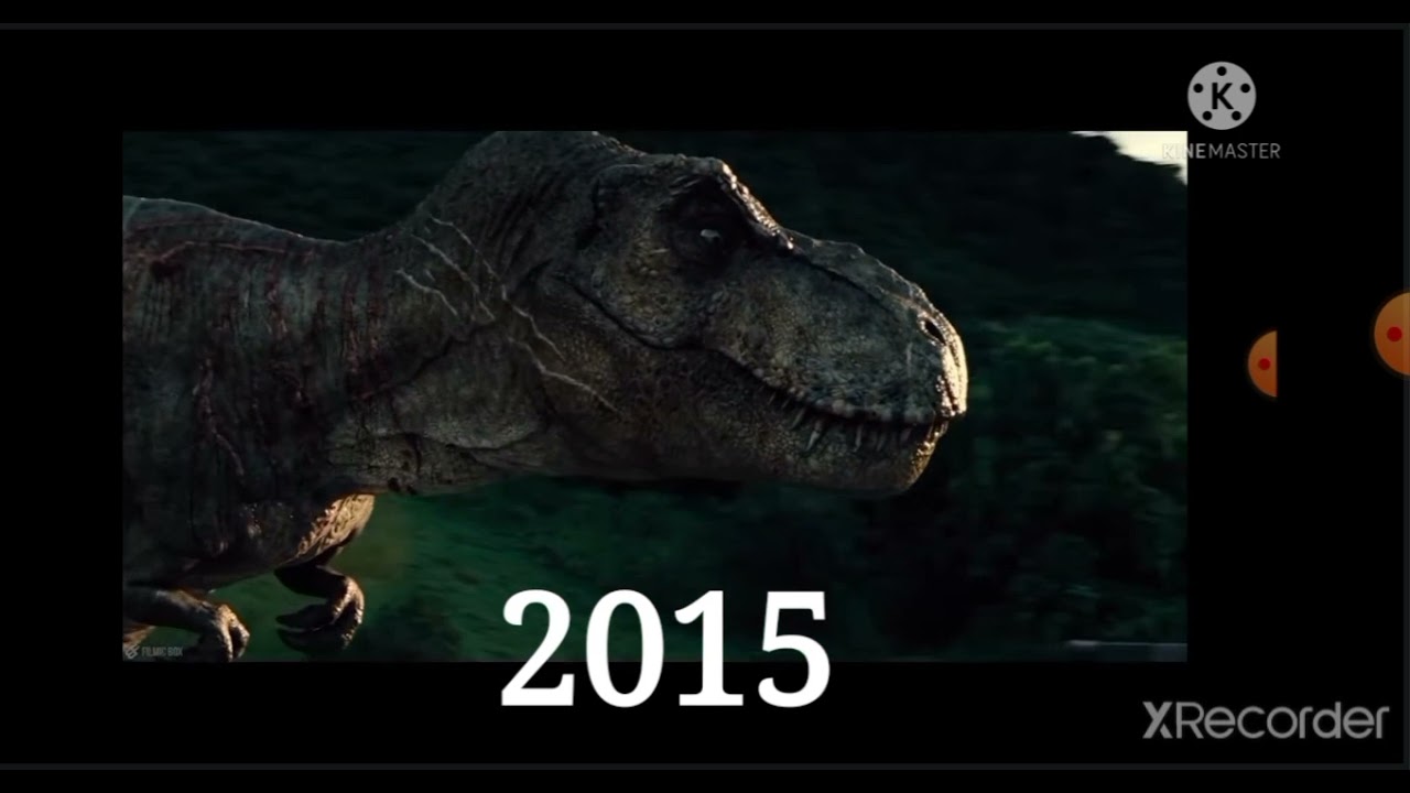 evolution t rex of jurassic park /world 1993 1997 2001 2015 2018 2021 ...