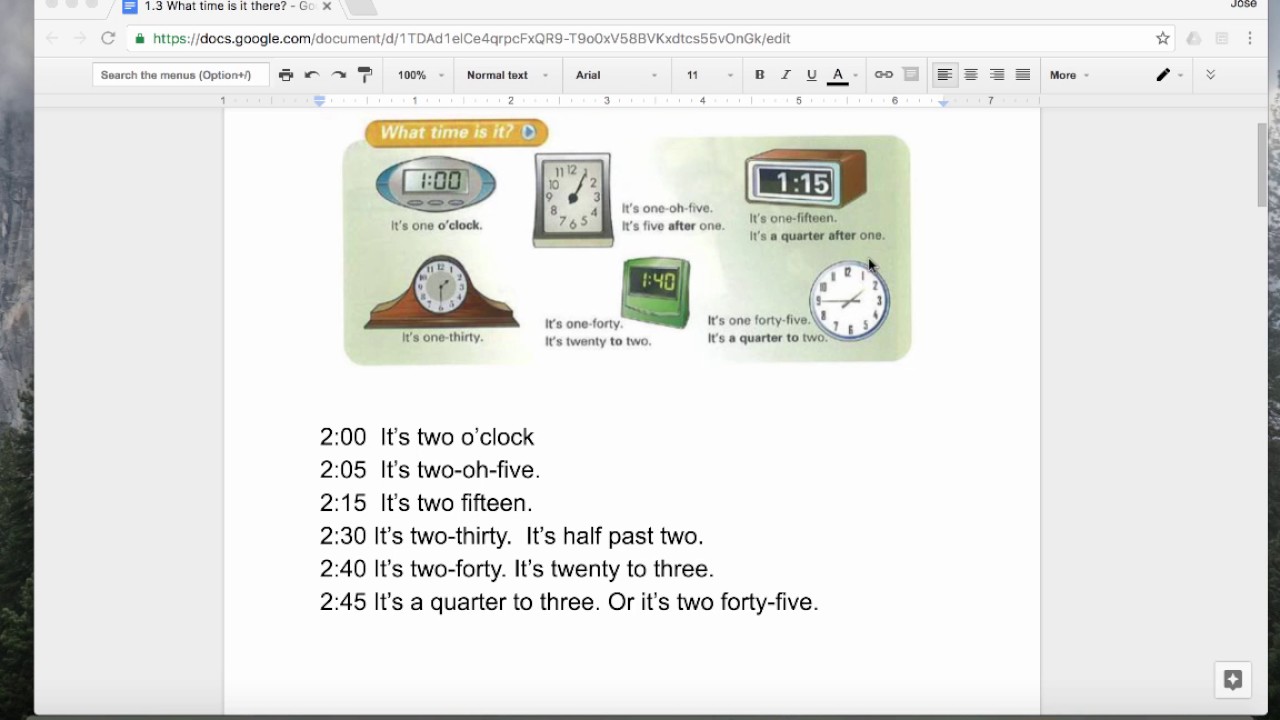 1.3 Expressing the time - YouTube