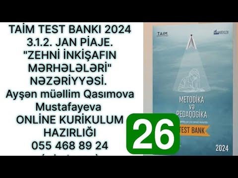 TAİM TEST BANKI 2024. 3.1.2. J.PİAJE. \