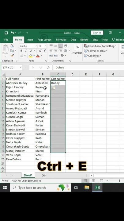 Learn the Trick how to use Flash/Quick Fill in excel with shortcut key ...