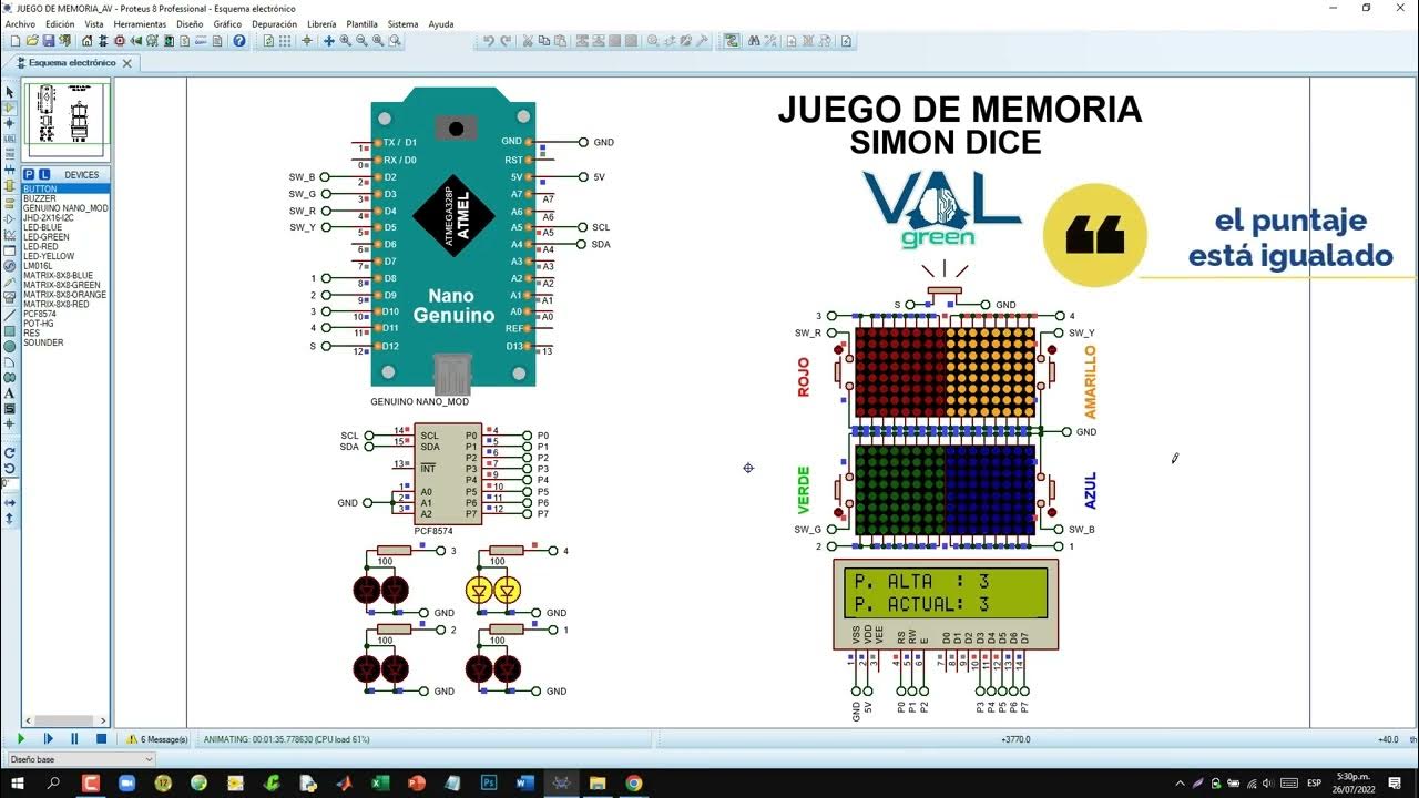 JUEGO DE MEMORIA / SIMON DICE (simulación en Proteus 8) - YouTube