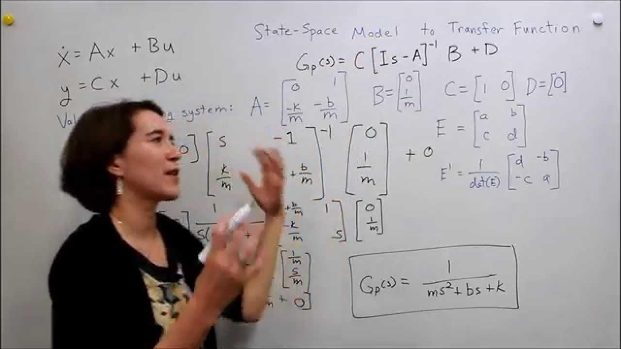 Intro to Control - 6.3 State-Space Model to Transfer Function - YouTube