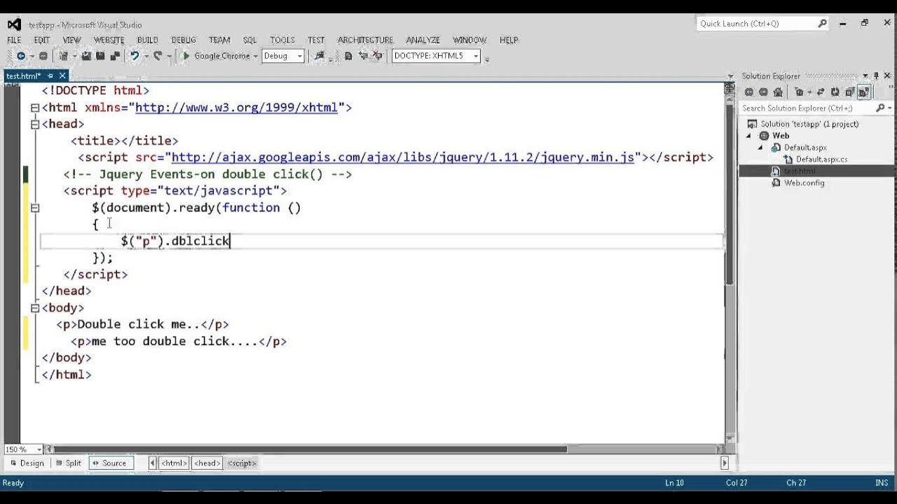 Hide Paragraph or button by double click in Jquery - YouTube