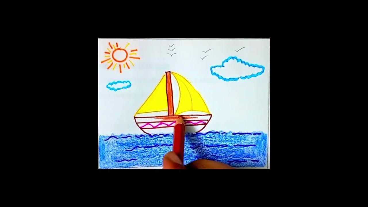 How To Draw Boat नाव का चित्र कैसे बनाएं आसानी से Drawing Howtodraw Art Easydrawing Boat