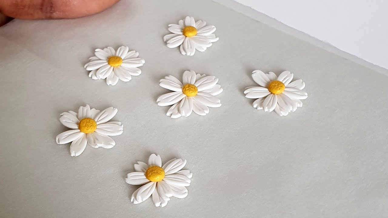 polymer clay daisy - YouTube