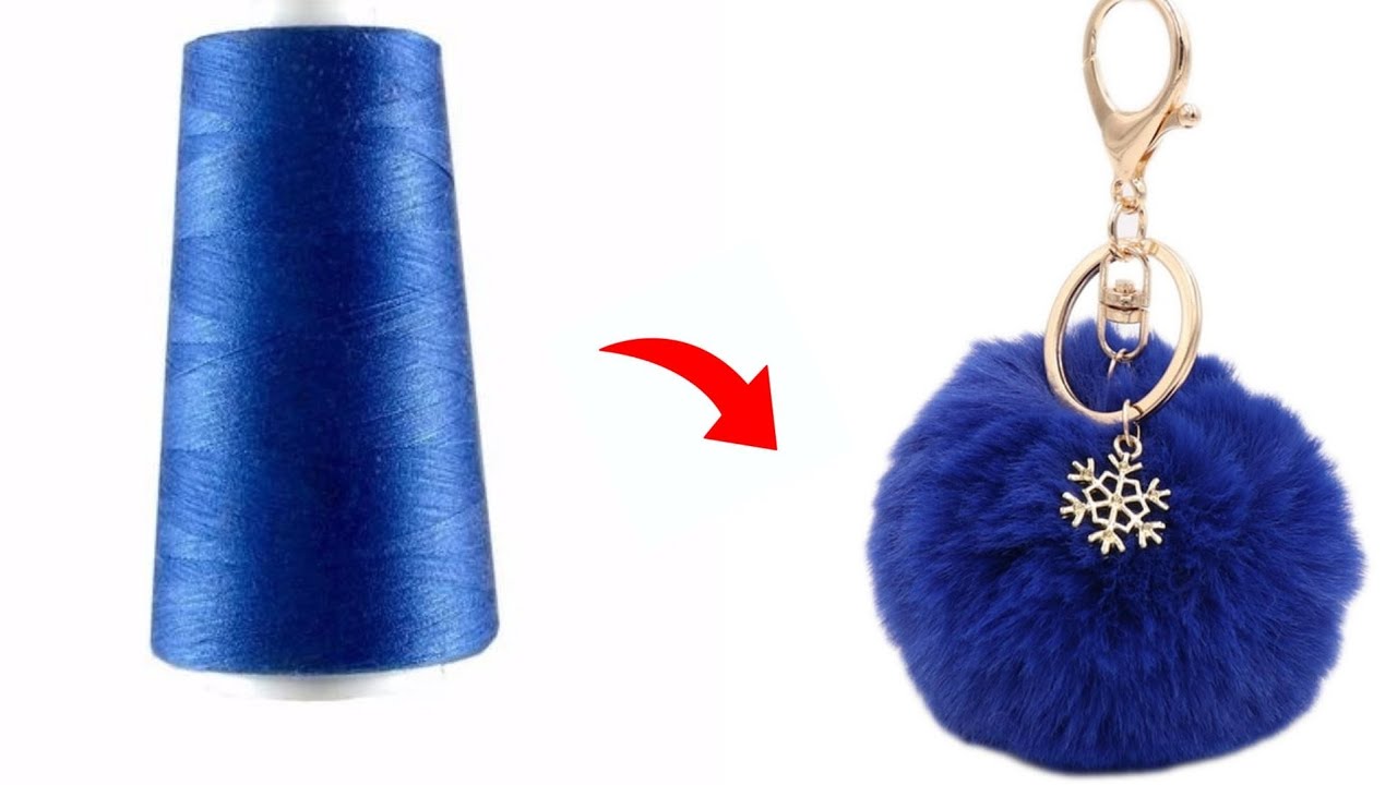 How to make Keychain with Sewing Thread/Homemade keychain/Diy gift ...