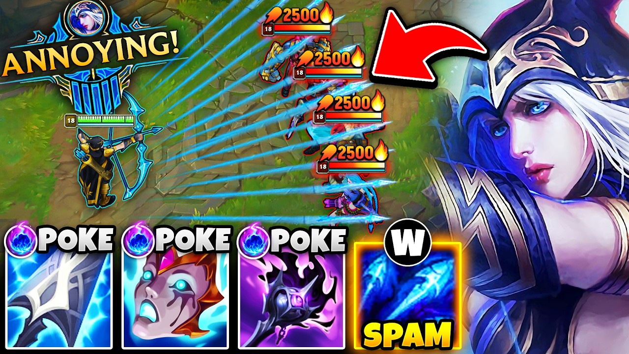The most ANNOYING Poke Ashe build you will ever see... (SPAM BURNING ...