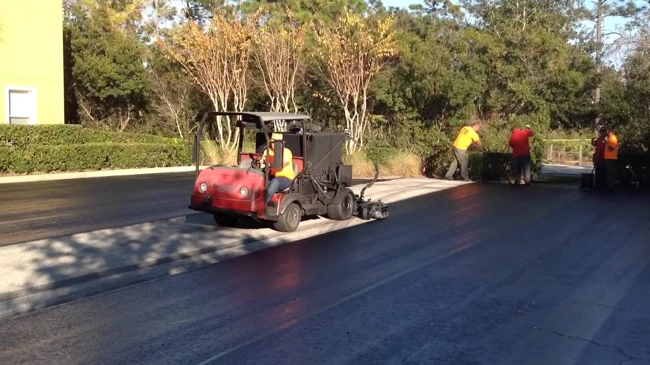 Asphalt Rejuvenator application - YouTube