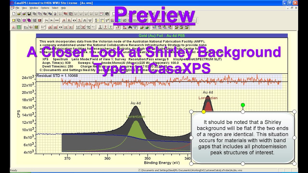 Shirley Background and Non-Metal Samples in CasaXPS - YouTube