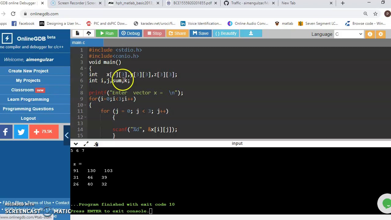 3X3 Matrix Multiplication Code In C And Matlab YouTube 3X3 Matrix Multiplication Code In C And Matlab YouTube
