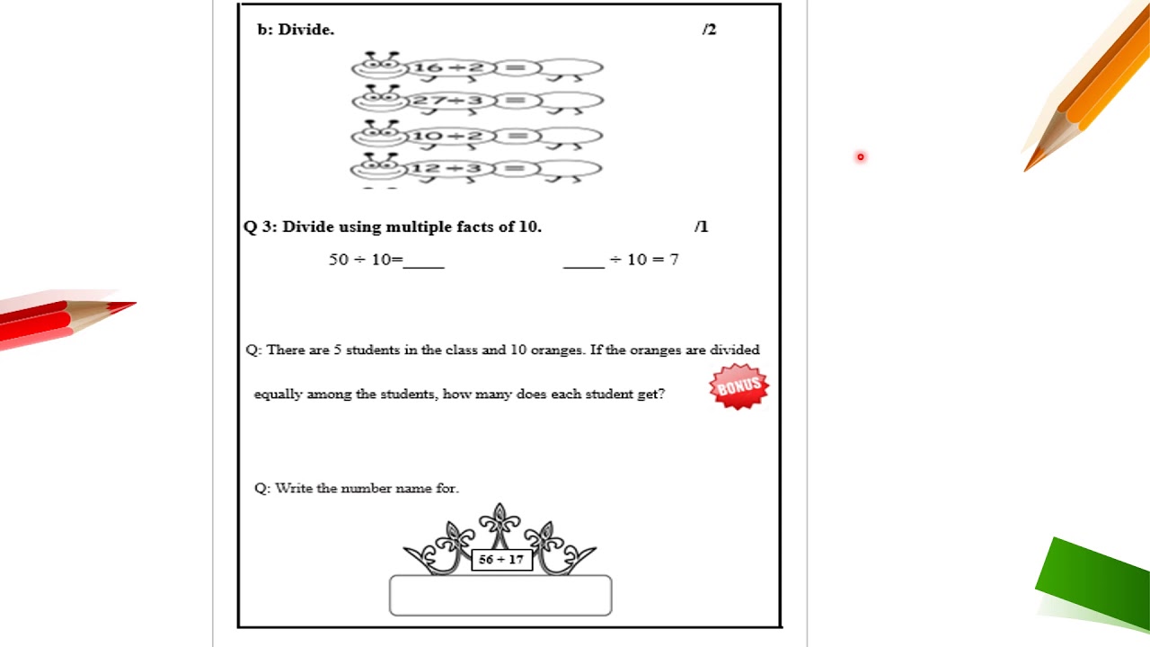 Grade 1 Maths term 3 week 7 (18.5.20) Assessment - YouTube