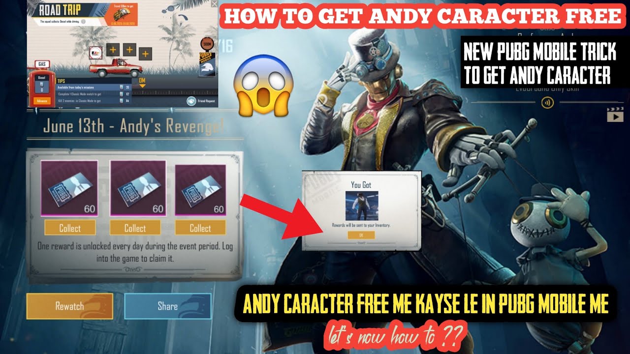 HOW TO GET ANDY CHARACTER FOR FREE | How To Get Andy Character | Unlock ...