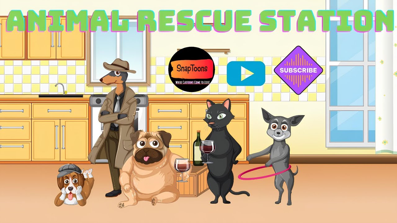 Animal Rescue Station Cartoon l Animal Care Centre l Drive Truck To ...