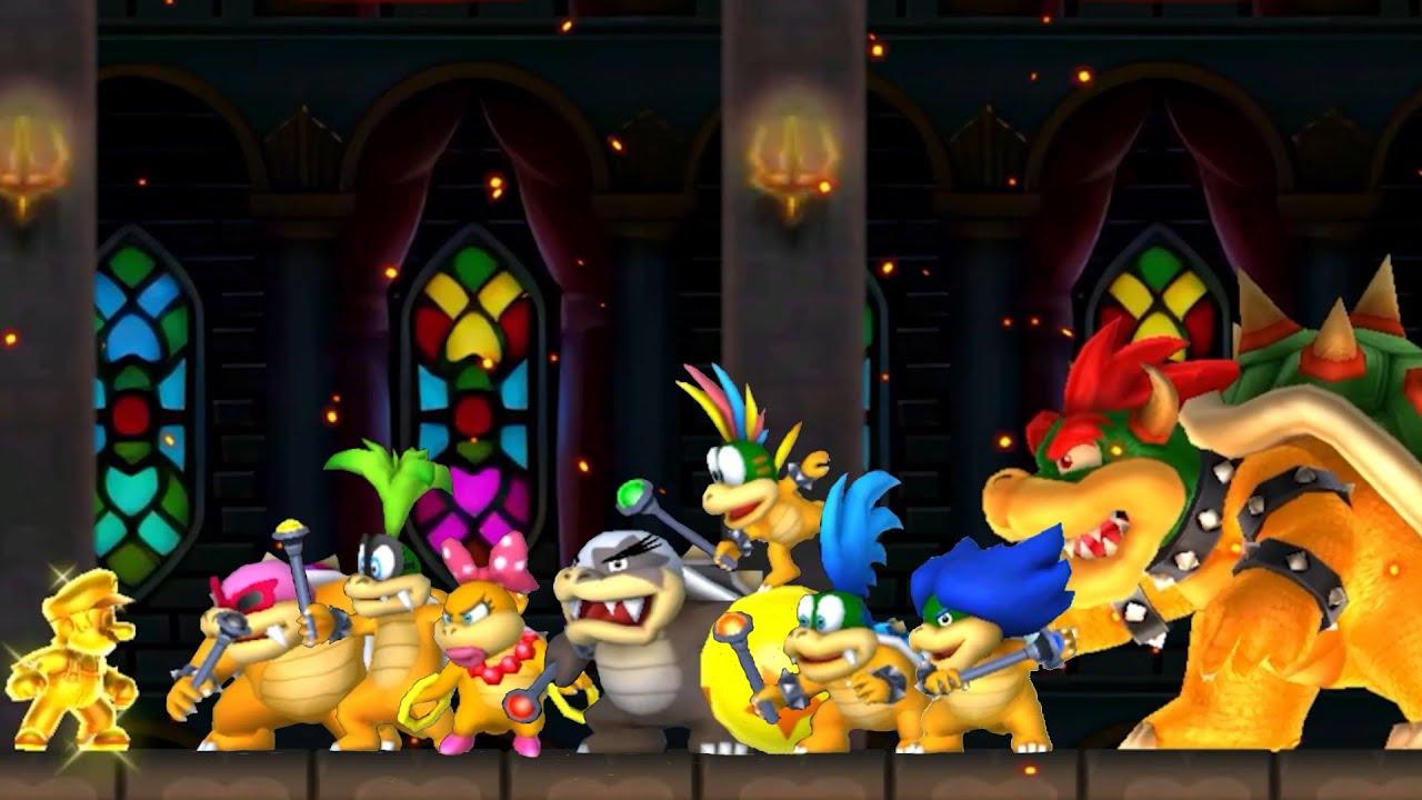 New Super Mario Bros. 2 - All Bosses with Gold Mario - YouTube