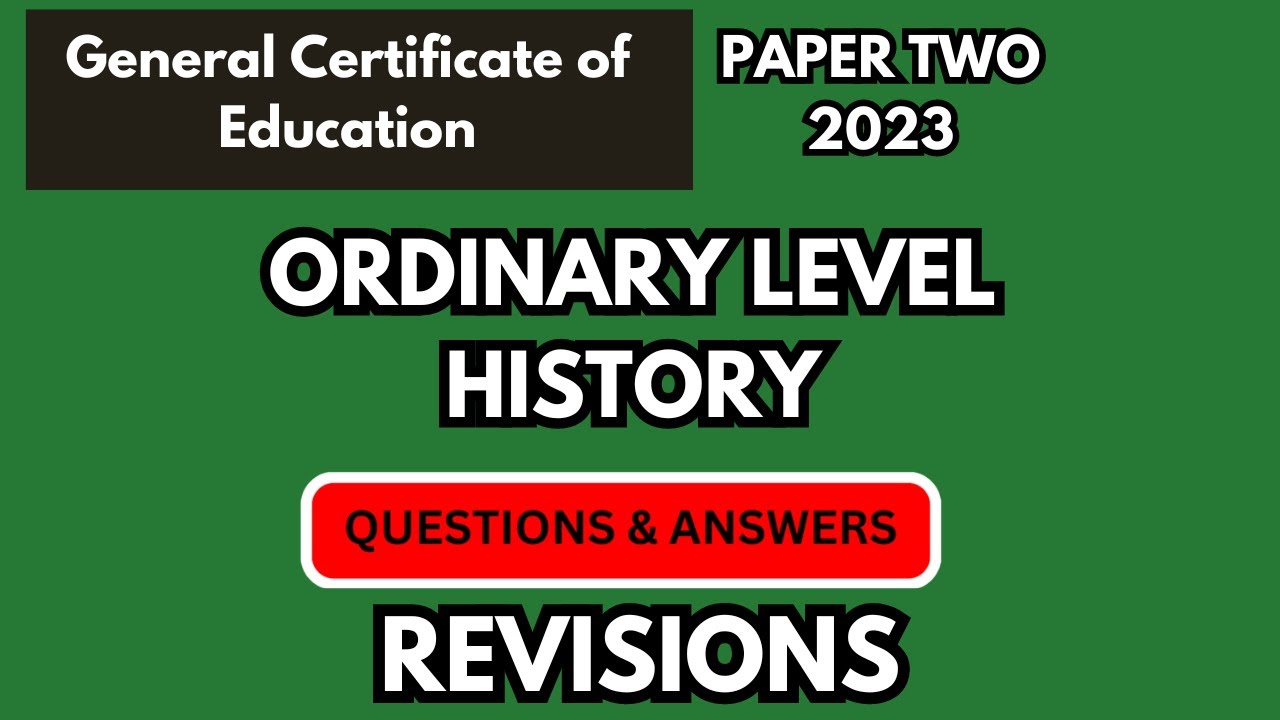 HISTORY PAPER 2, 2023 REVISIONS. QUESTIONS AND ANSWERS - YouTube