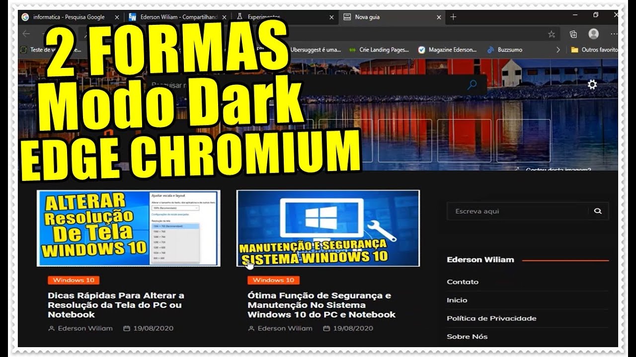 2 Formas Rápidas Para Ativar o Modo Escuro (DARK) No Navegador ...