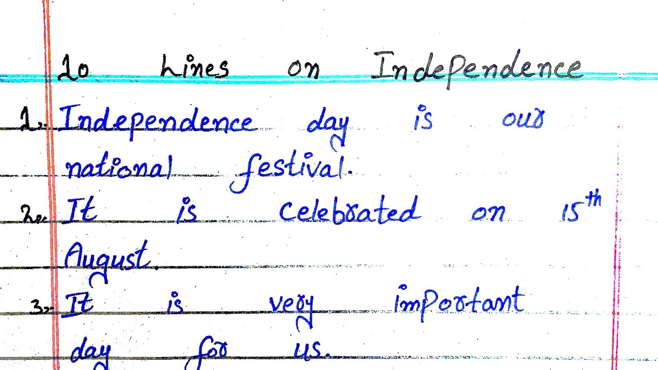 Write 10 Lines On Independence Day | 10 Lines On Independence | SR ...