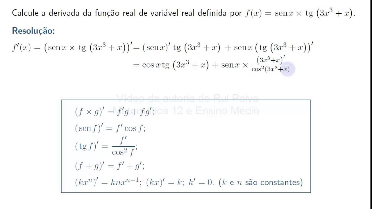 Trigonometria Exercício 11 1 D Da Aula 11 Derivadas Trigonométricas