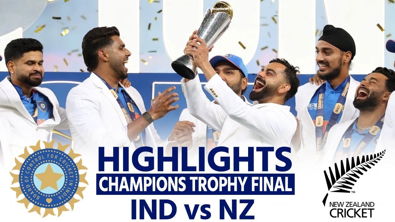 CHAMPIONS TROPHY FINAL | TEAM INDIA BEAT NEW ZEALAND | MATCH HIGHLIGHTS ...