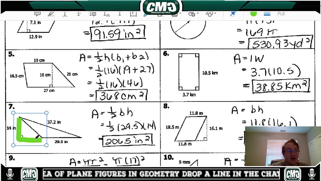 Area of Plane Figures Geometry 5-6-20 - YouTube