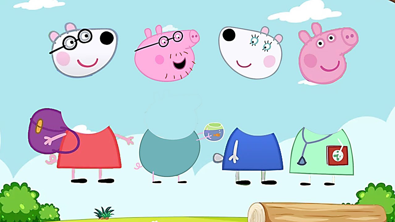 Peppa pig | Match the head | Video for kids - YouTube