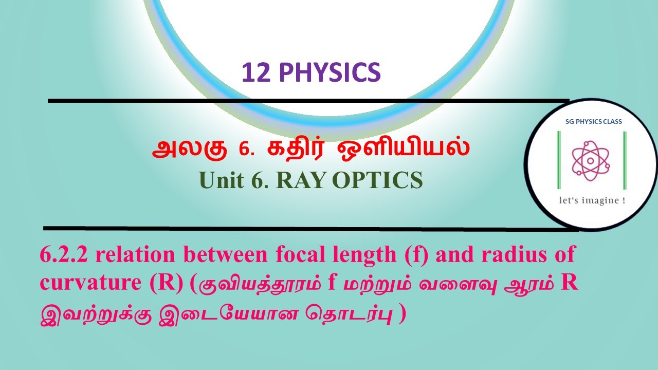12 PHYSICS |6.2.2 RELATION BETWEEN R AND F | TAMIL AND ENGLISH - YouTube