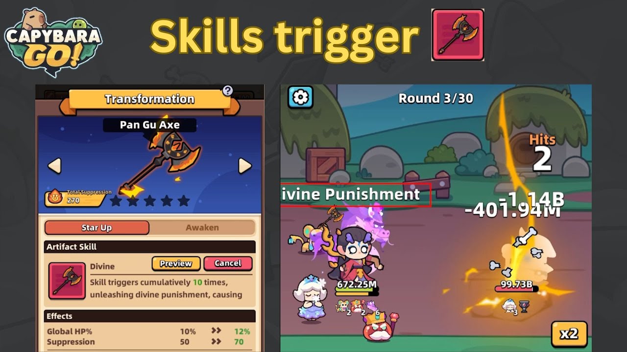 Capybara Go! Which skills trigger Pan Gu? - YouTube