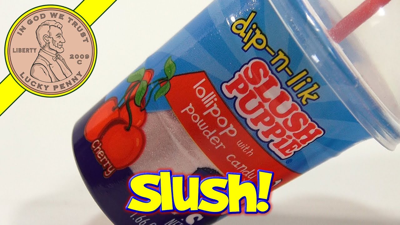 Slush Puppie dip-n-lik Lollipop with Powder Candy - YouTube
