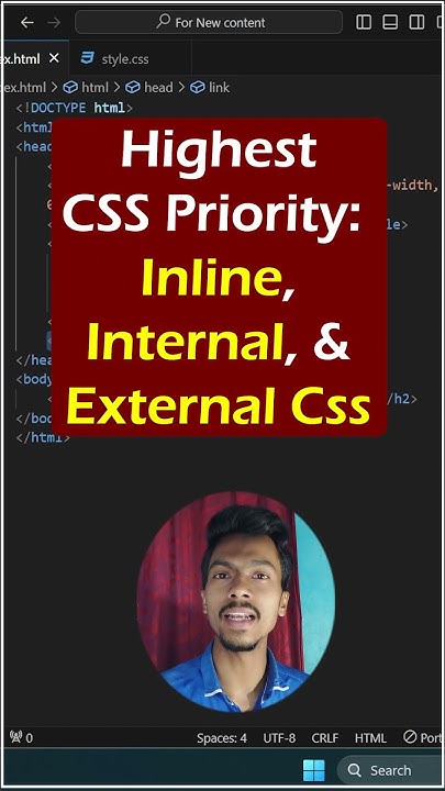 Highest CSS Priority: Inline, Internal & External CSS, Full Stack Web Development #StudyCodex # ...