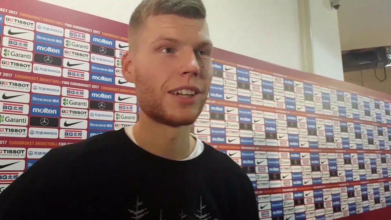 Davis Bertans on his finger injury and Latvia's win over Belgium - YouTube